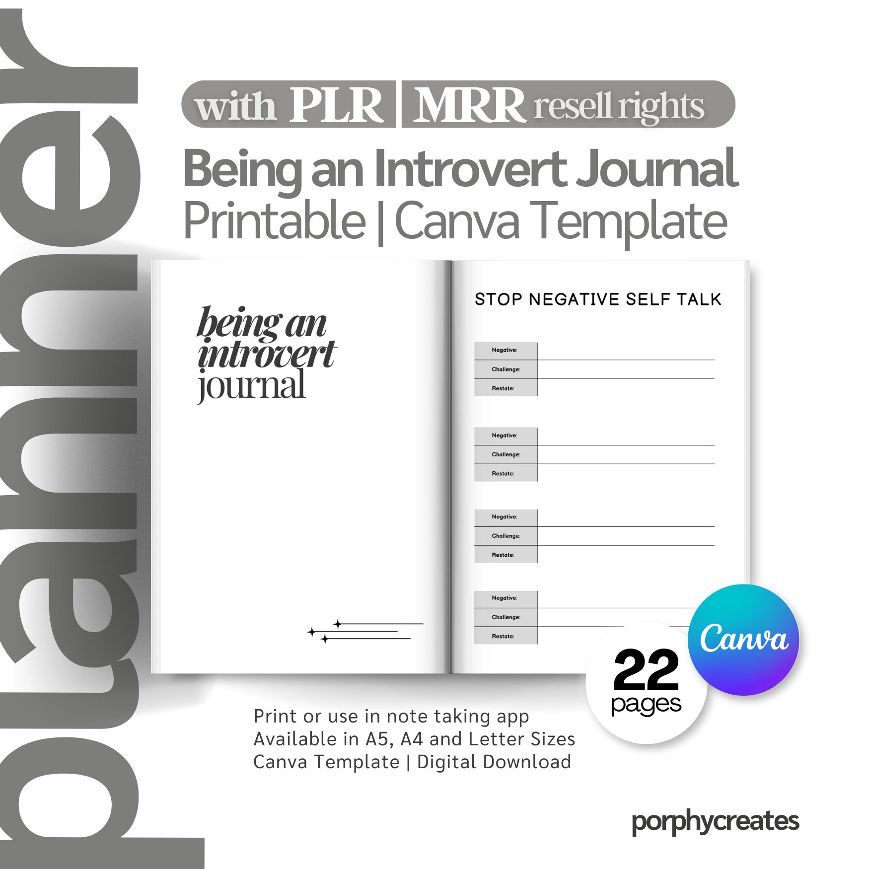 Introvert Journal, Printable, Self Confidence, Therapy Worksheet ...