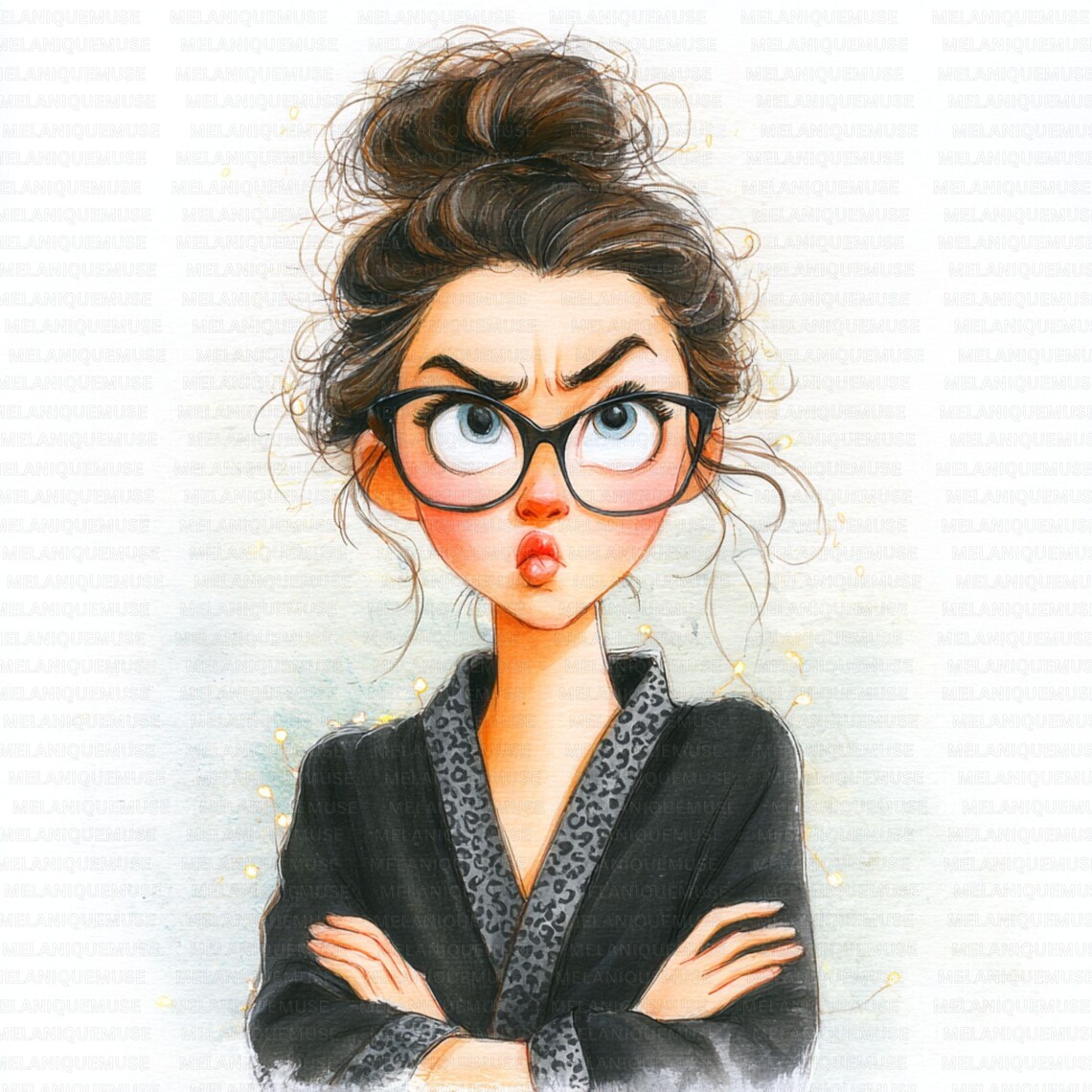 Funny Stank Face Woman Clipart Bundle, Sassy Girl Cartoon Expressions ...