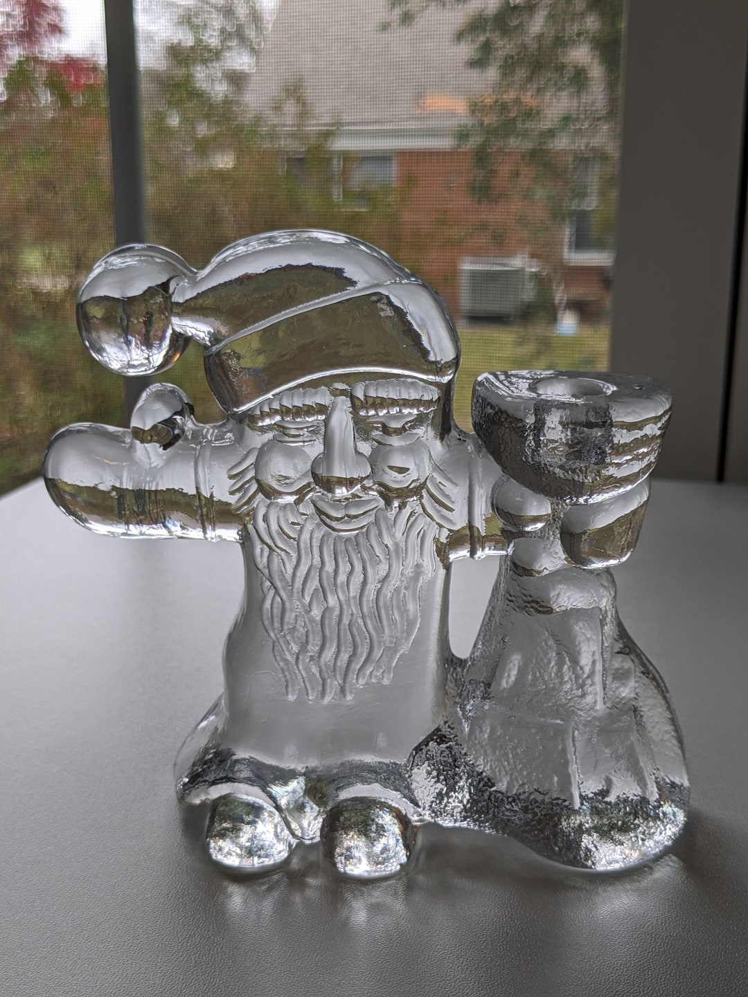 Kosta Boda Christmas Vintage Glass Santa Candlestick Holder - Etsy