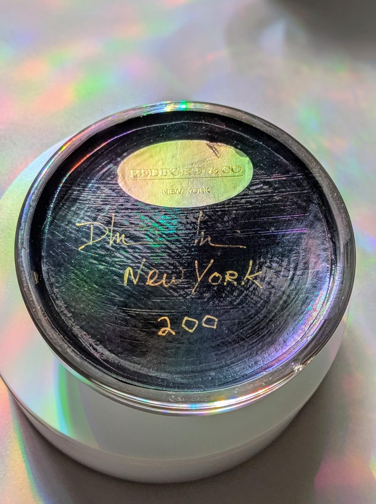 Durwin Rice New York Dome Paperweight With Antique Clock Face Signed ...