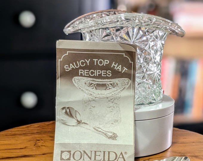 Top Hats - Oneida Glass Saucy Top Hat - With Original Recipe Book ...
