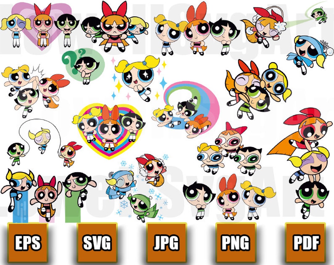 Powerpuff Girls SVG Bundle, Powerpuff PNG, Powerpuff Girls ...