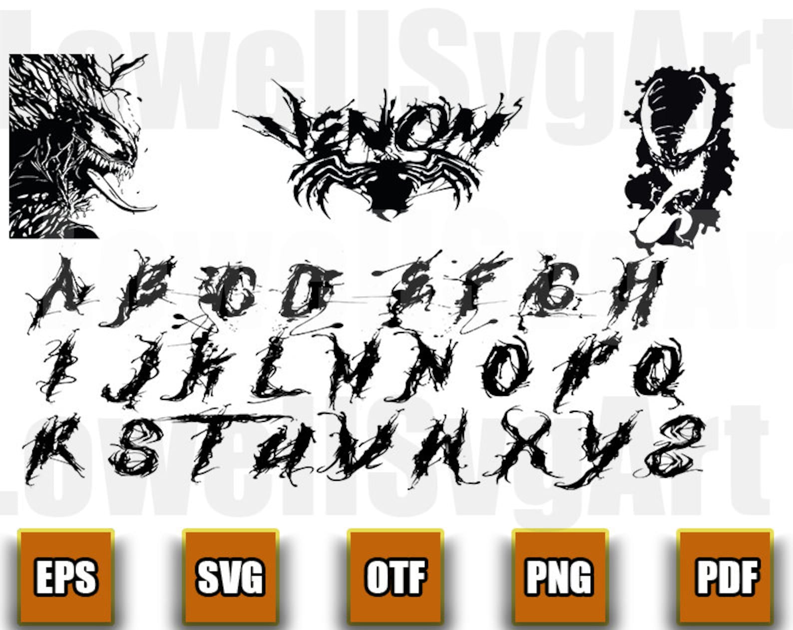 Venom Font Venom Alphabet Venom SVG Venom Png Cut File - Etsy