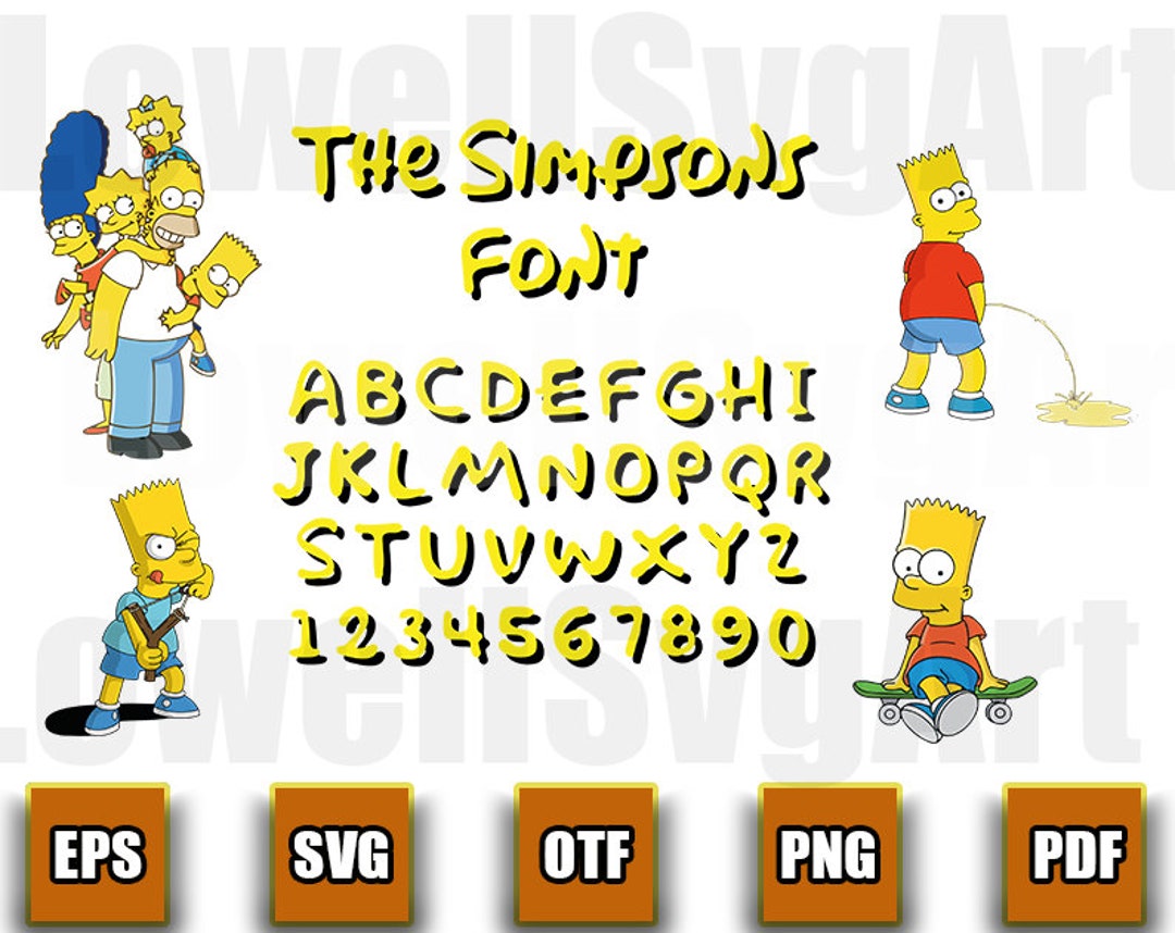 Simpsons Font, Simpsonsalphabet, Simpsons Clip Art Bundle, Simpsons Svg ...
