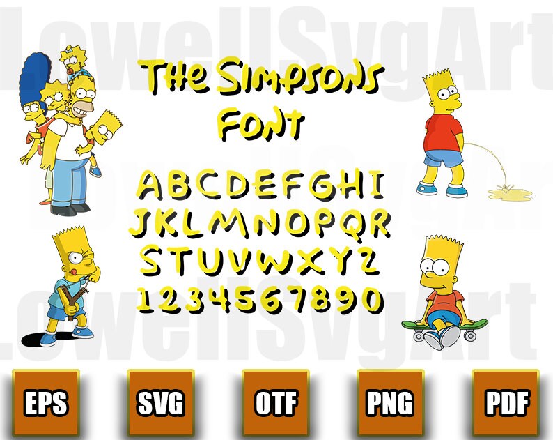 Simpsons Font, Simpsonsalphabet, Simpsons Clip Art Bundle, Simpsons Svg ...