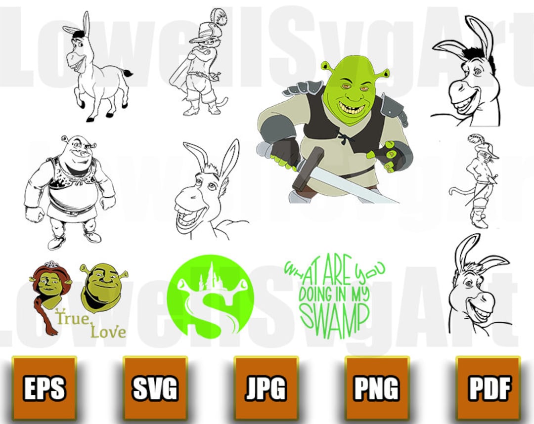 Shrek Svg, Shrek Png, Shrek Cut, Shrek Clipart, Shrek Cutfile, Shrek ...