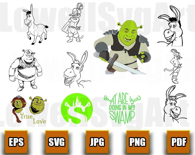 Shrek Svg, Shrek Png, Shrek Cut, Shrek Clipart, Shrek Cutfile, Shrek ...