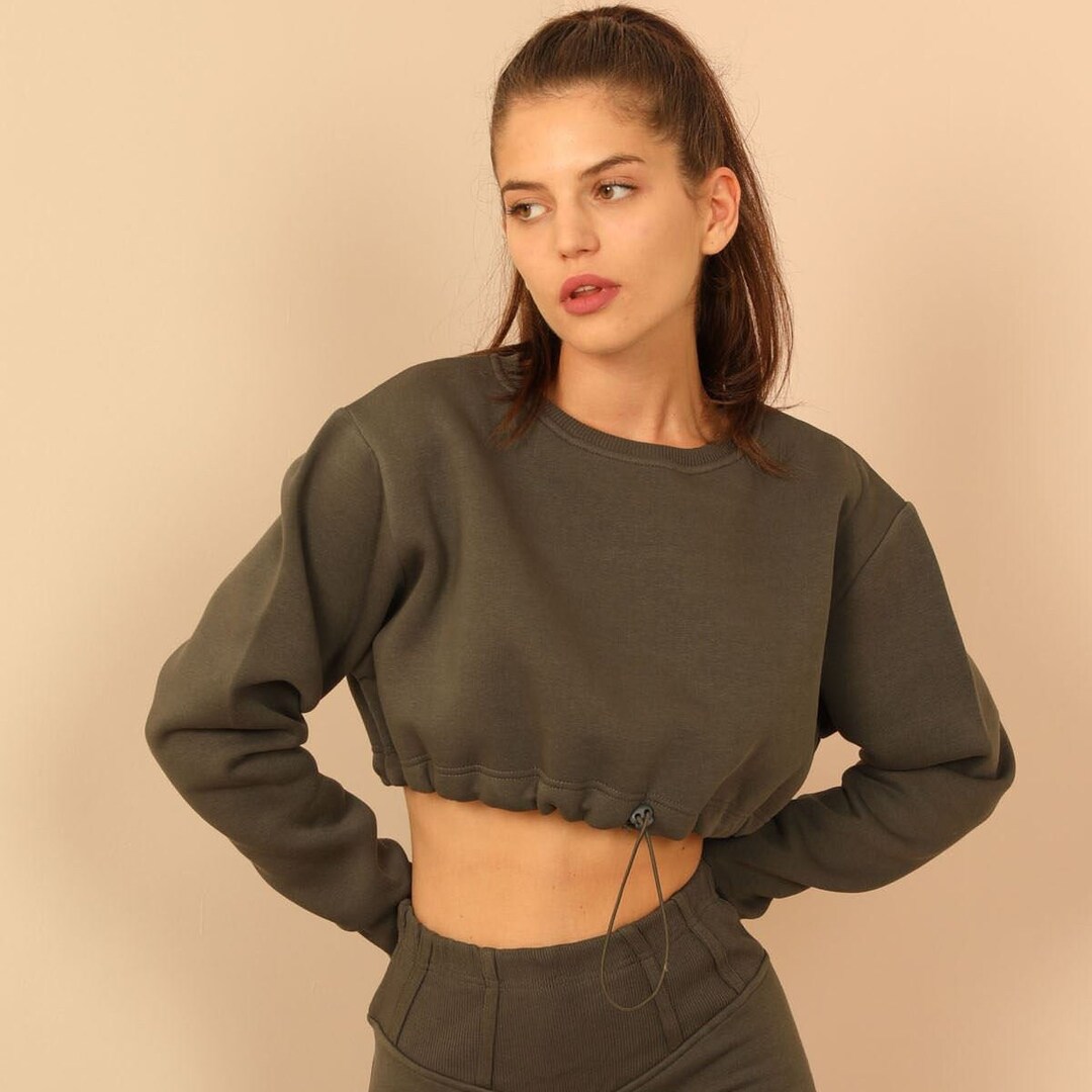 Y2K Top, Casual Top, Crop Top, Long Sleeve Crop Top, Crew Neck Top ...