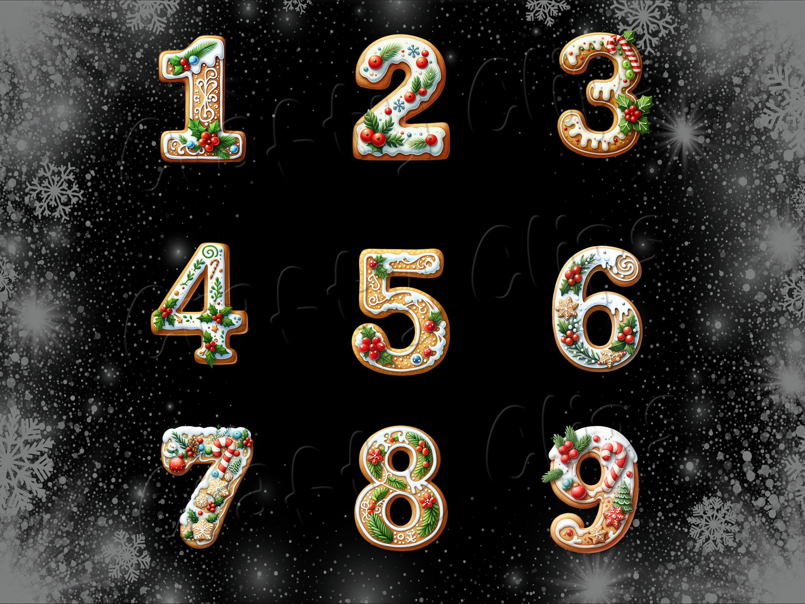 Christmas Alphabet Numbers Clipart - 36 High Quality PNG, Memory Books ...