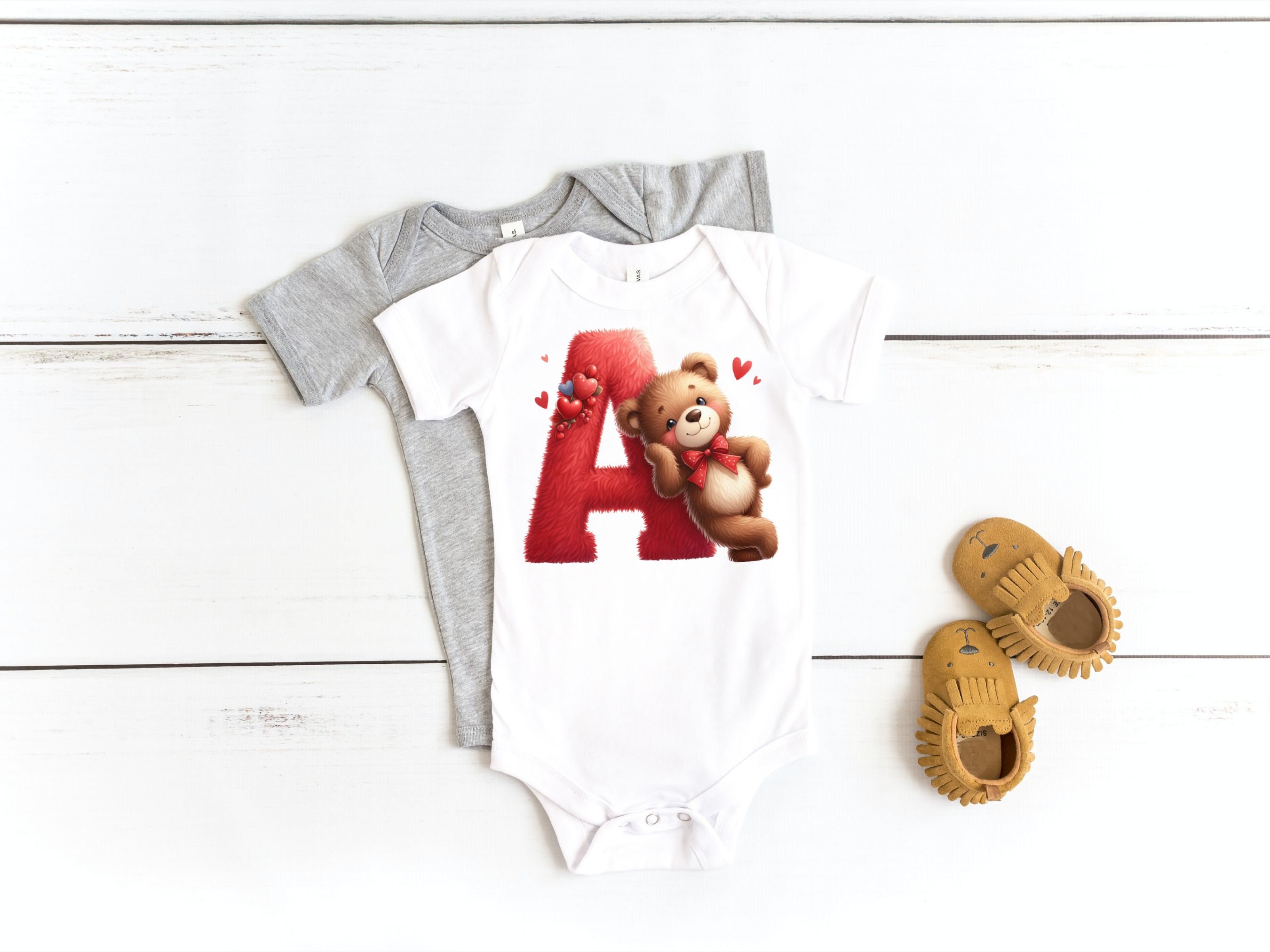 Watercolor Valentine Teddy Bear Alphabet Clipart Set, 48 PNG Cute Teddy ...