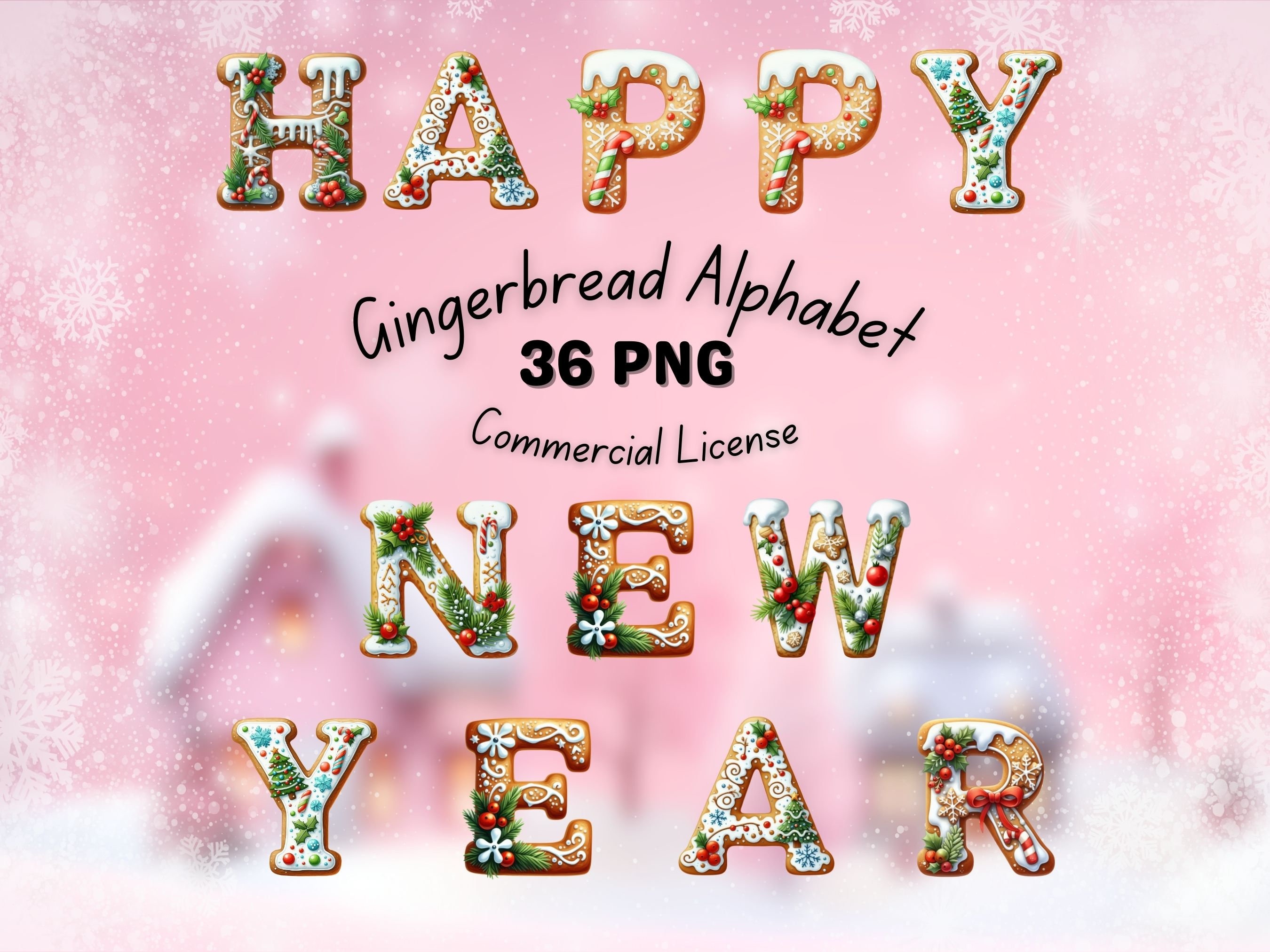 Christmas Alphabet Numbers Clipart - 36 High Quality PNG, Memory Books ...