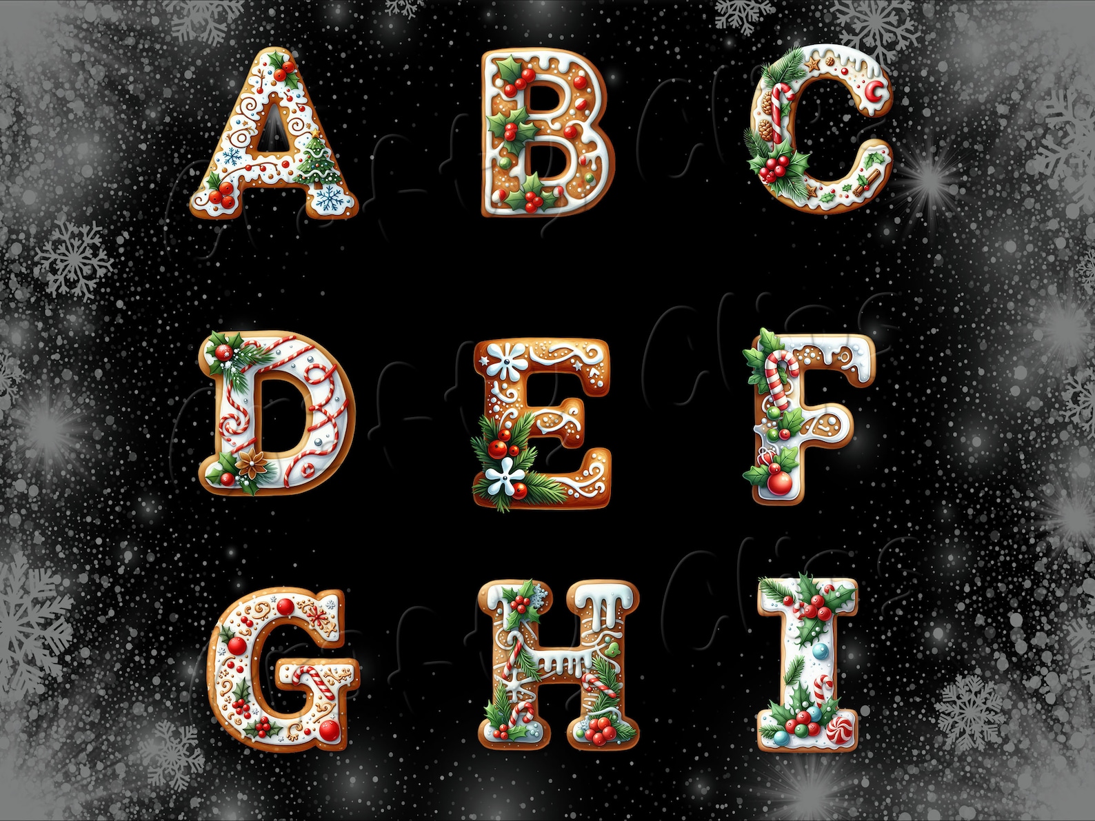 Christmas Alphabet Numbers Clipart - 36 High Quality PNG, Memory Books ...