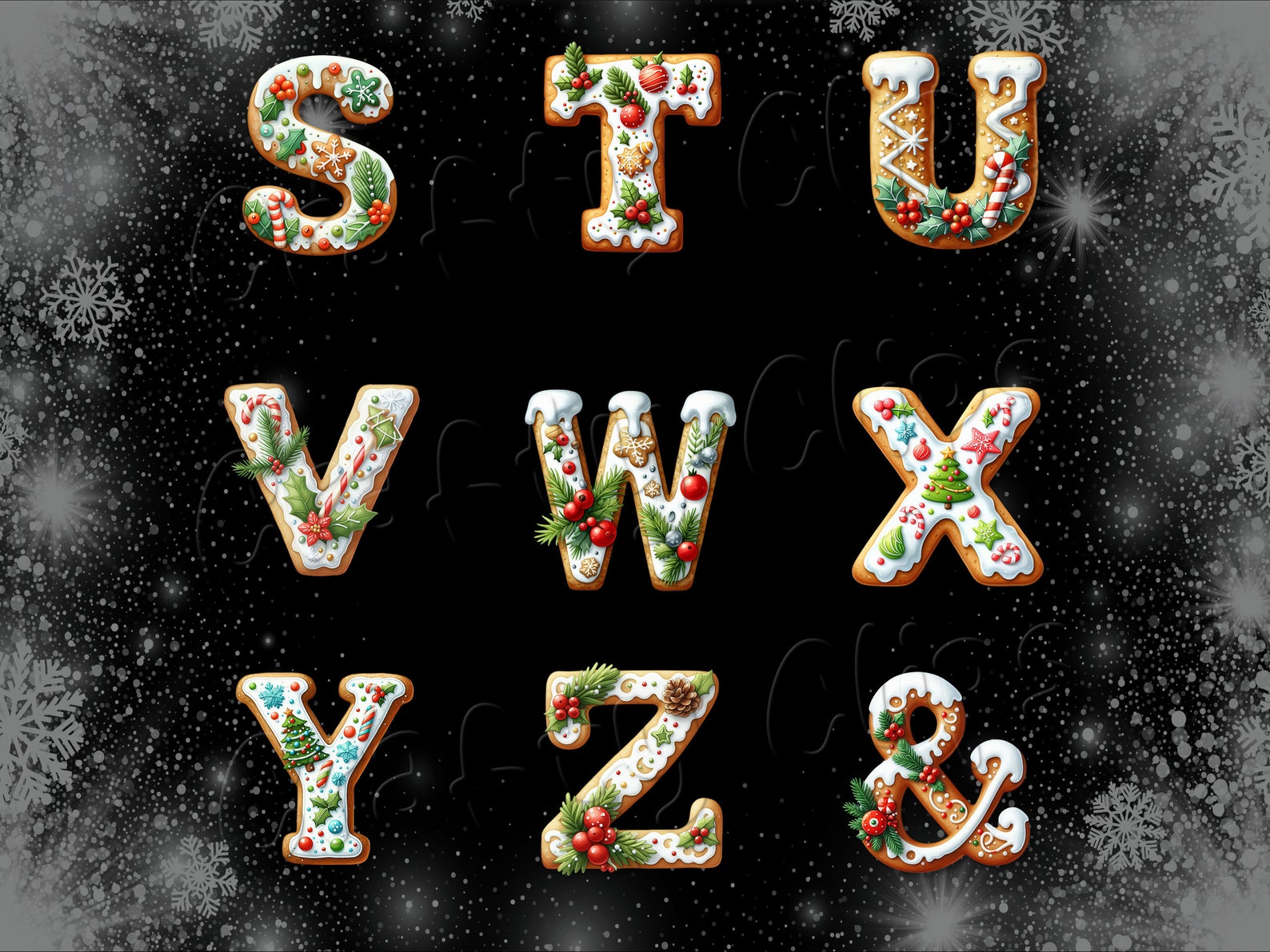 Christmas Alphabet Numbers Clipart - 36 High Quality PNG, Memory Books ...
