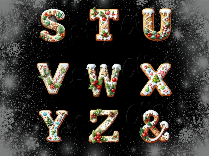Christmas Alphabet Numbers Clipart - 36 High Quality PNG, Memory Books ...