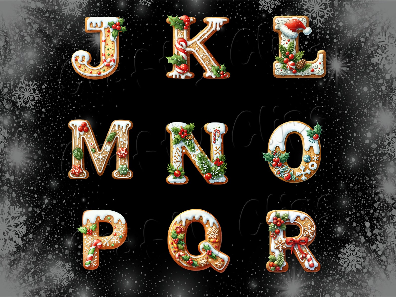 Christmas Alphabet Numbers Clipart - 36 High Quality PNG, Memory Books ...