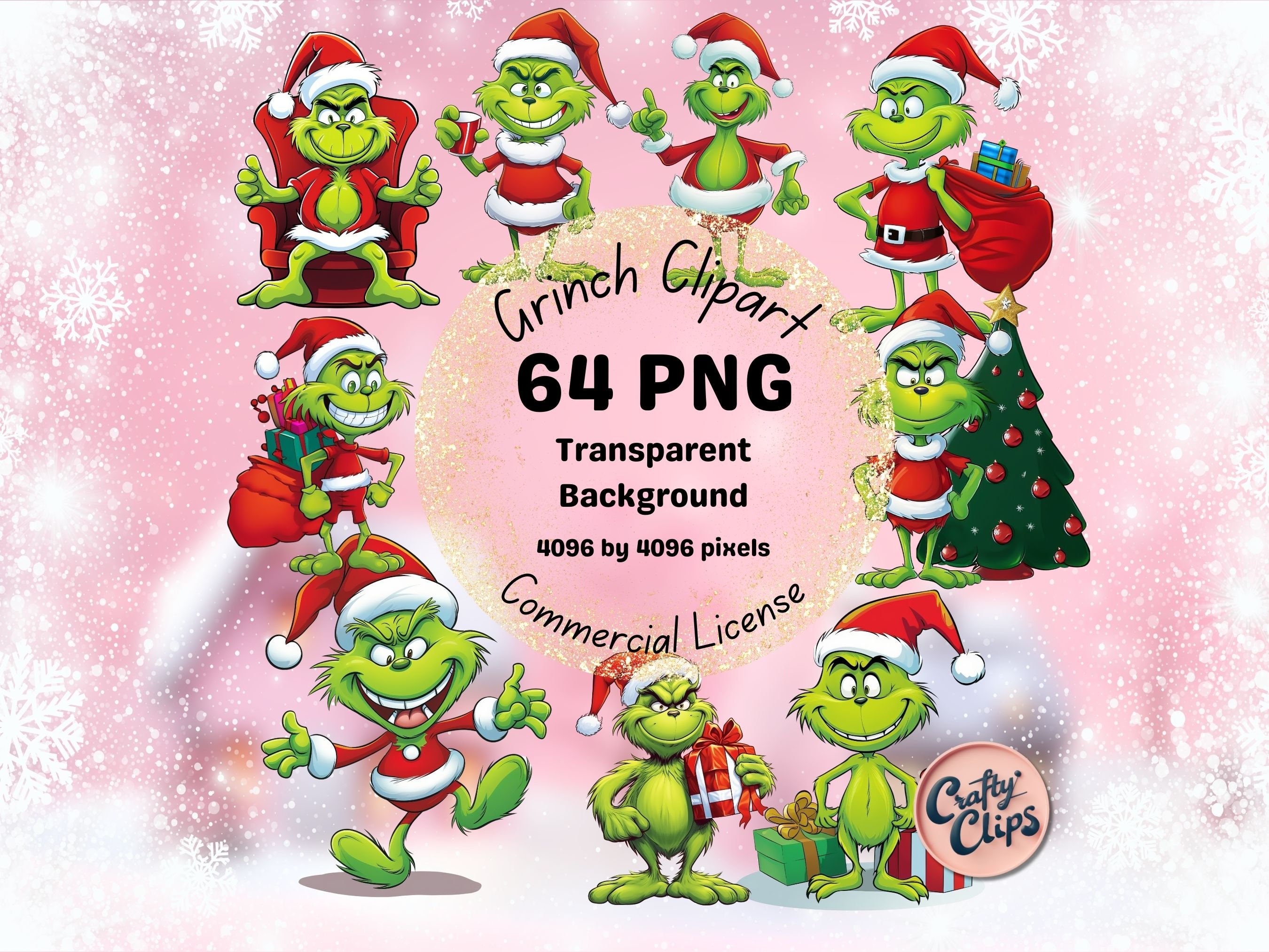 Grinch Png, Grinch Clipart, Christmas Clipart, Digital Download ...