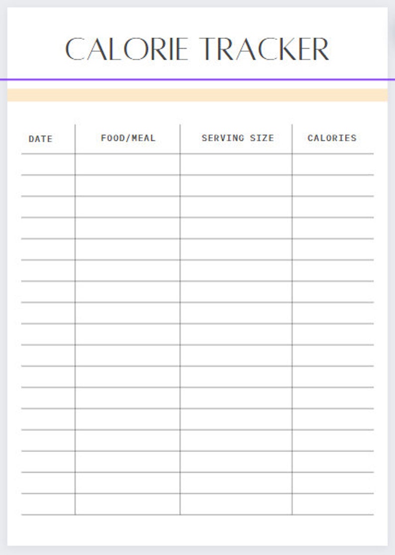 Calorie Tracker Simple - Etsy