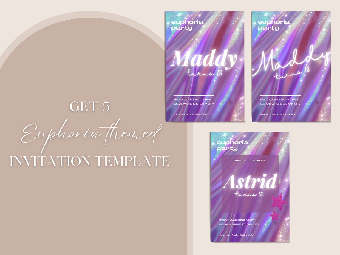 Euphoria Invitation for Euphoria Birthday Party Invite for Euphoria ...