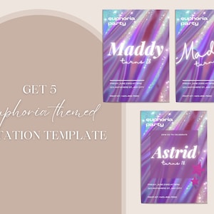 Euphoria Invitation for Euphoria Birthday Party Invite for Euphoria ...