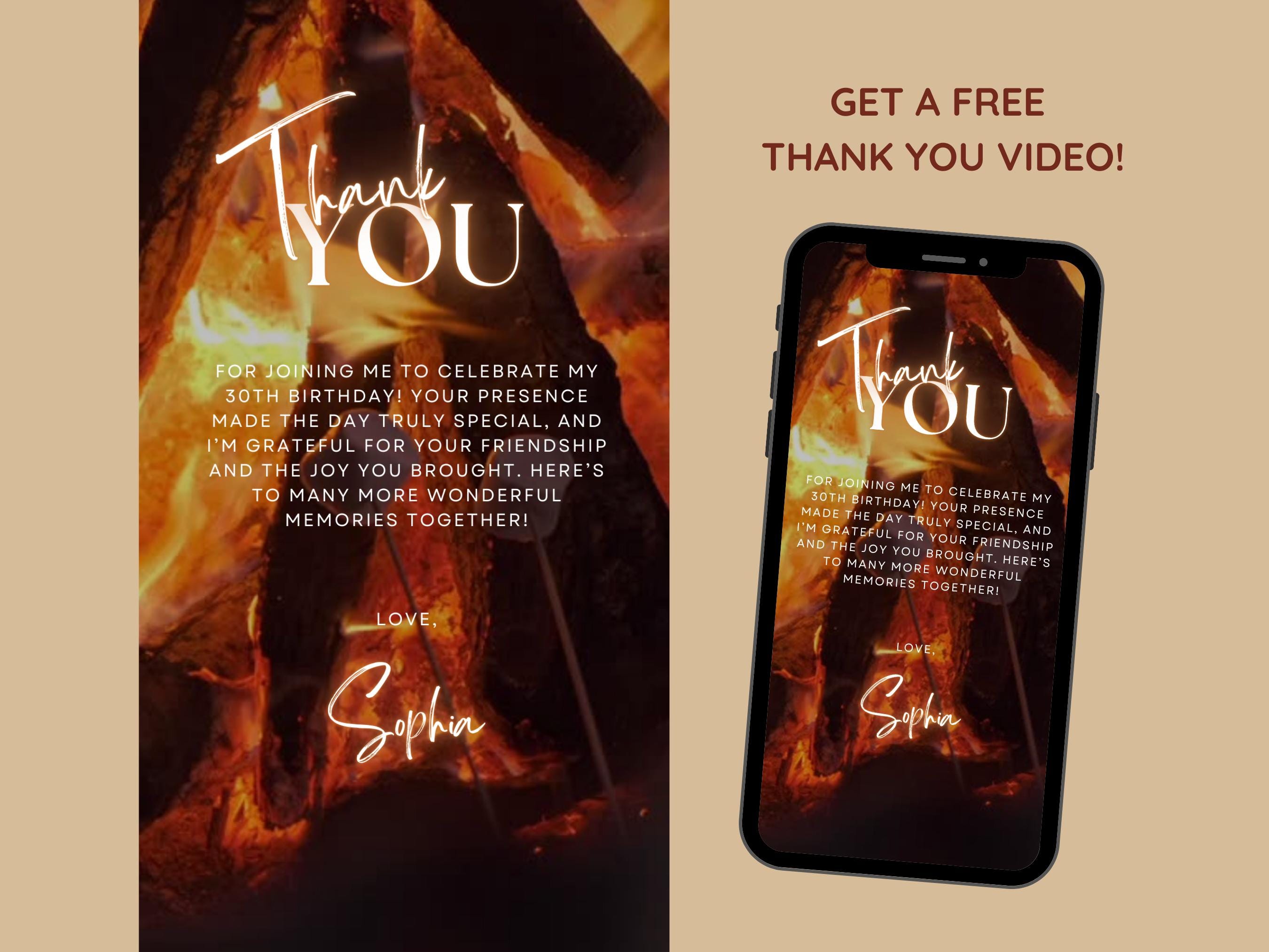 Digital Bonfire Birthday Invitation, Backyard Bonfire Digital Invite ...