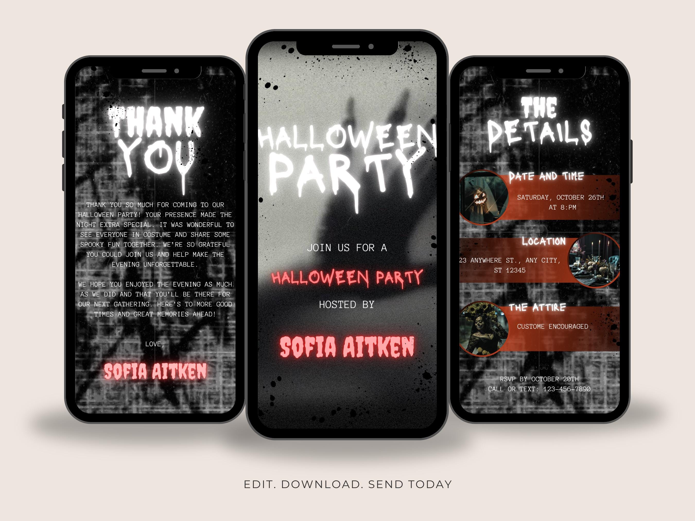 Digital Halloween Party Invitation for Adults Halloween Costume Party ...