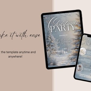 Digital Christmas Party Invitation Animated White Holiday Invite ...