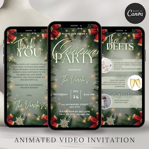 Digital Christmas Party Invitation Christmas Party Digital Phone Invite ...