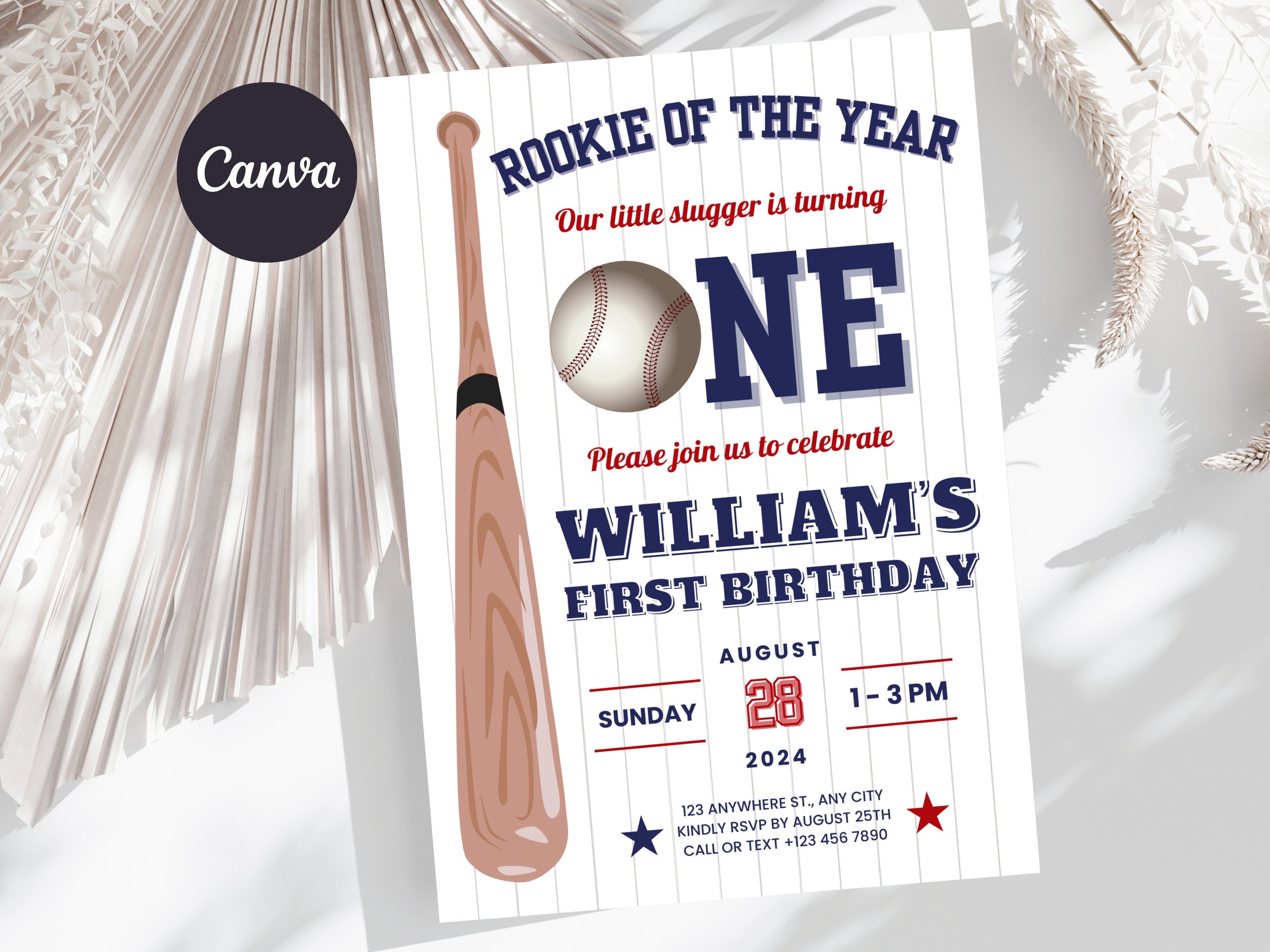 Baseball Birthday Invitation Template Editable Birthday Party ...