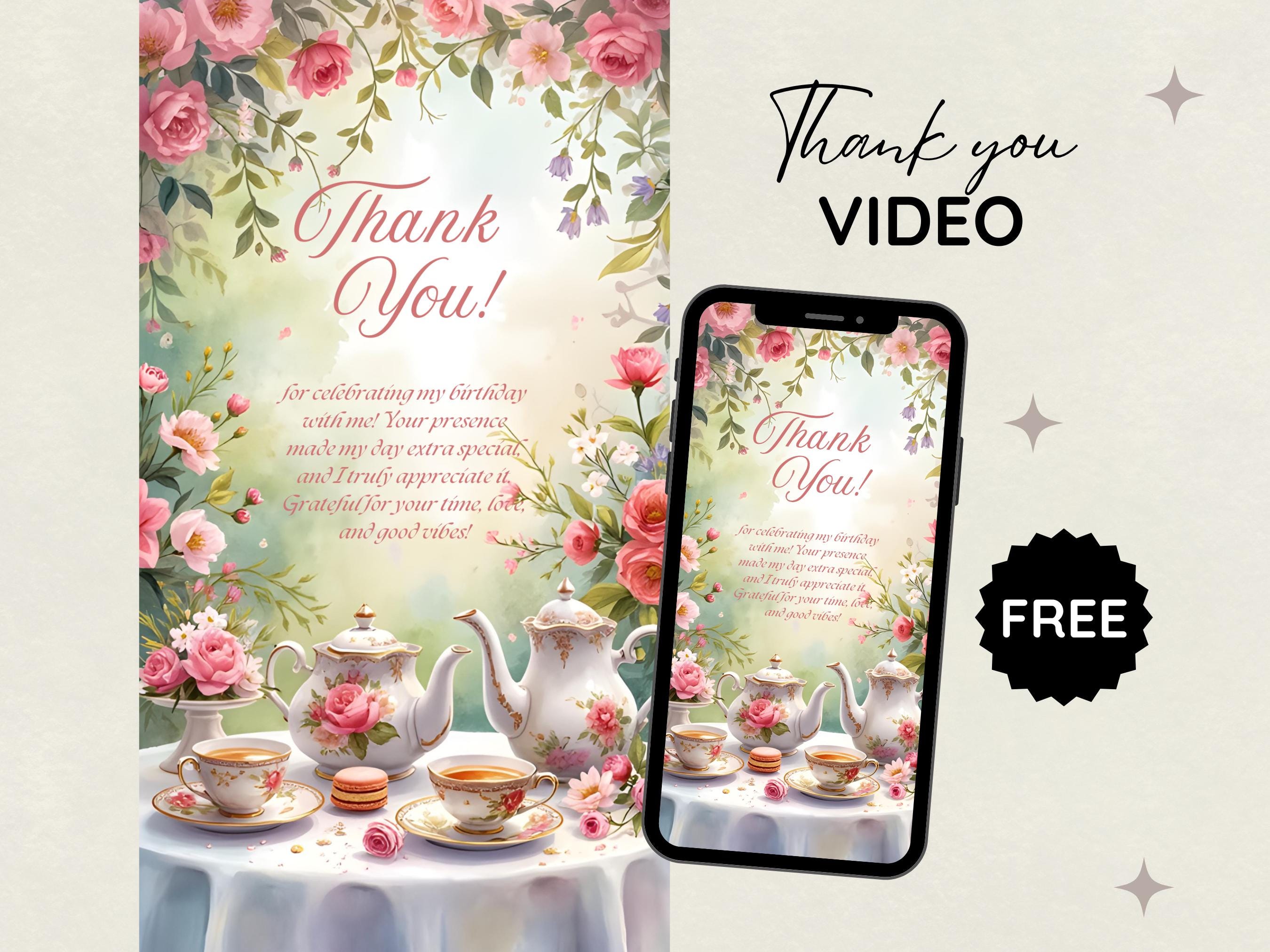 Editable Tea Party Invitation Pink Floral Par-tea Invitation Whimsical ...