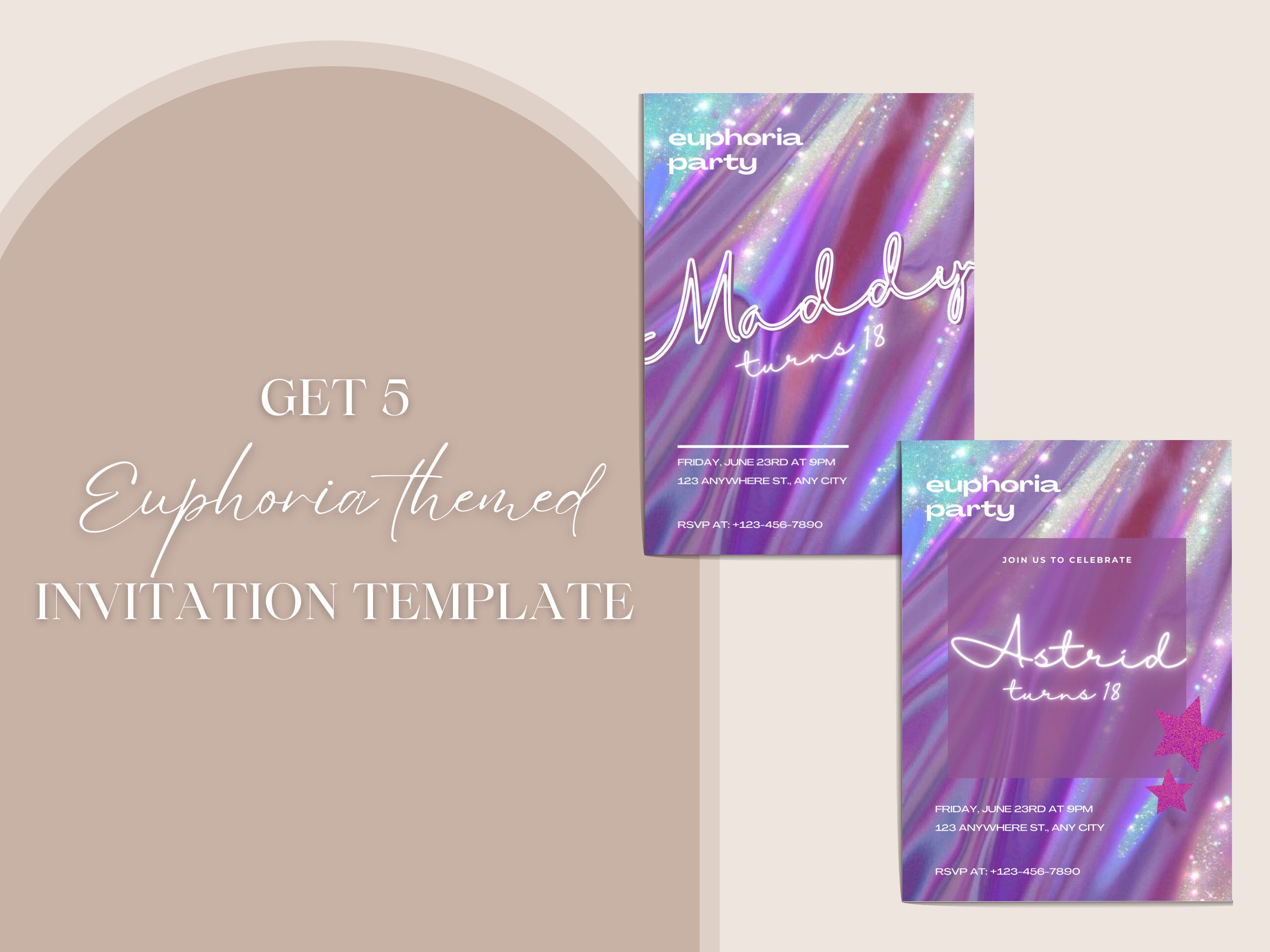 Euphoria Invitation for Euphoria Birthday Party Invite for Euphoria ...