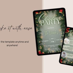 Digital Christmas Party Invitation Christmas Party Digital Phone Invite ...