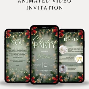 Digital Christmas Party Invitation Christmas Party Digital Phone Invite ...