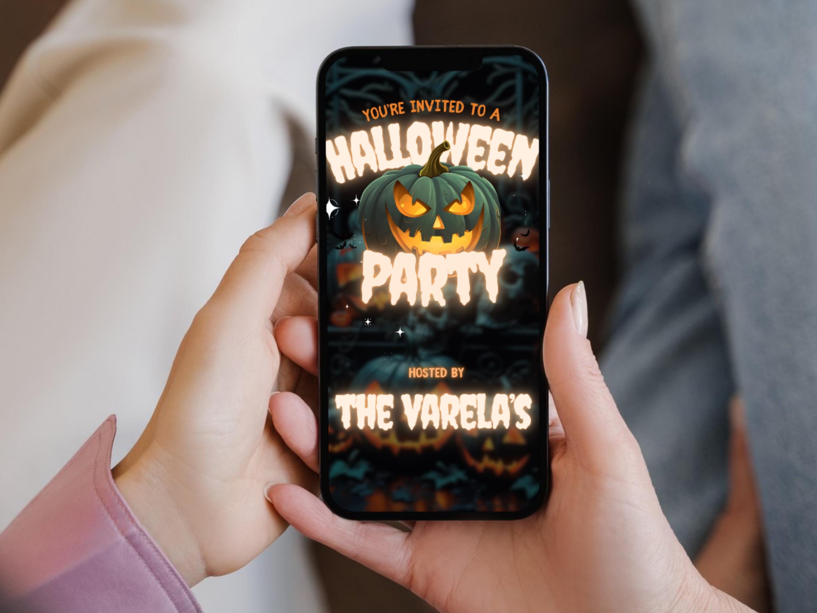 Digital Halloween Party Invitation Animated Halloween Costume Party ...