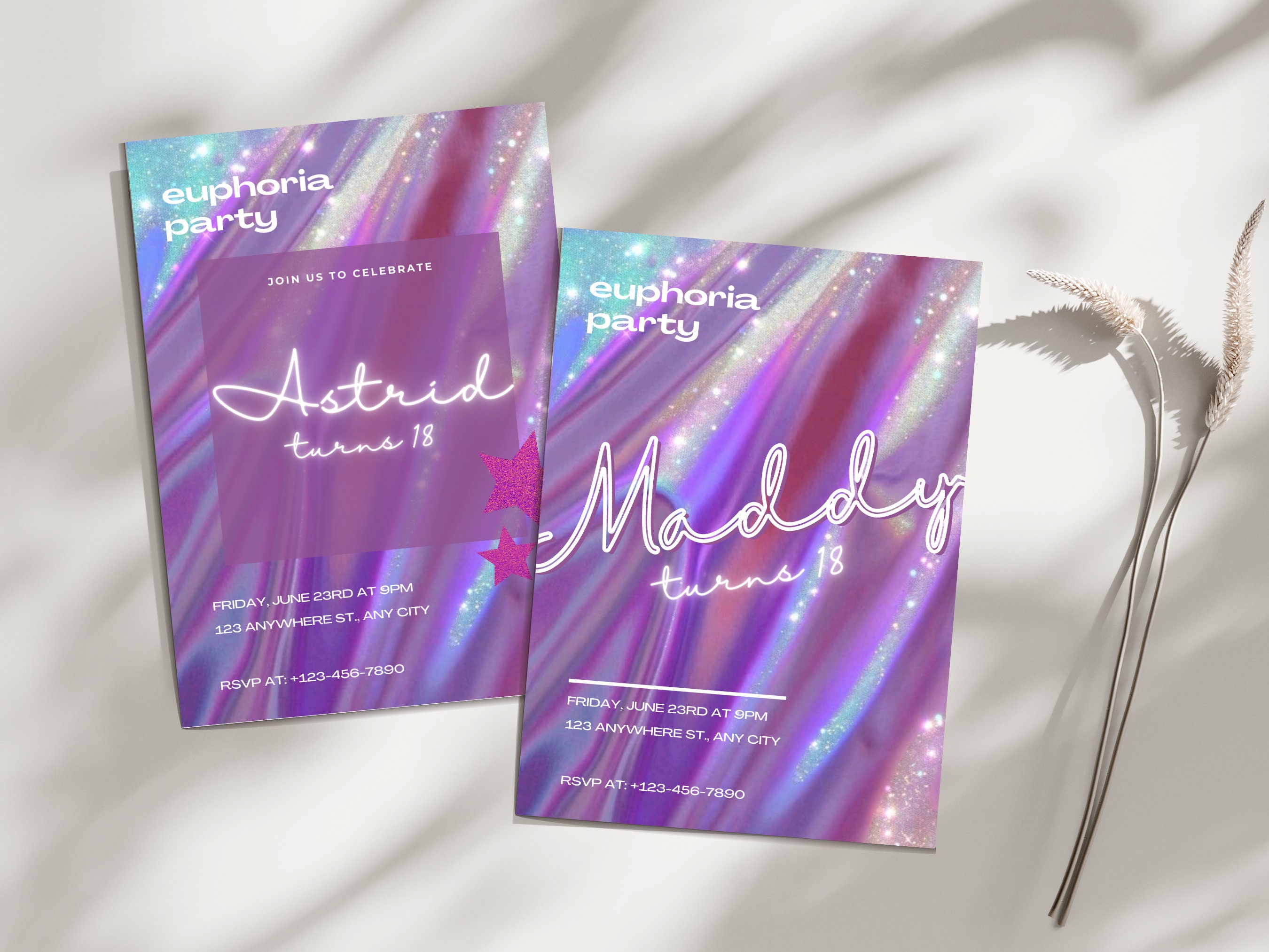Euphoria Invitation for Euphoria Birthday Party Invite for Euphoria ...