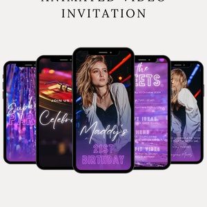 Euphoria Birthday Party Invitation Neon Light Euphoria Birthday Girl ...