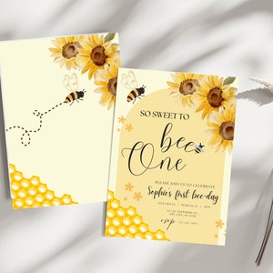 Bee Invitation Template Editable Birthday Party Invitation Digital Kids ...
