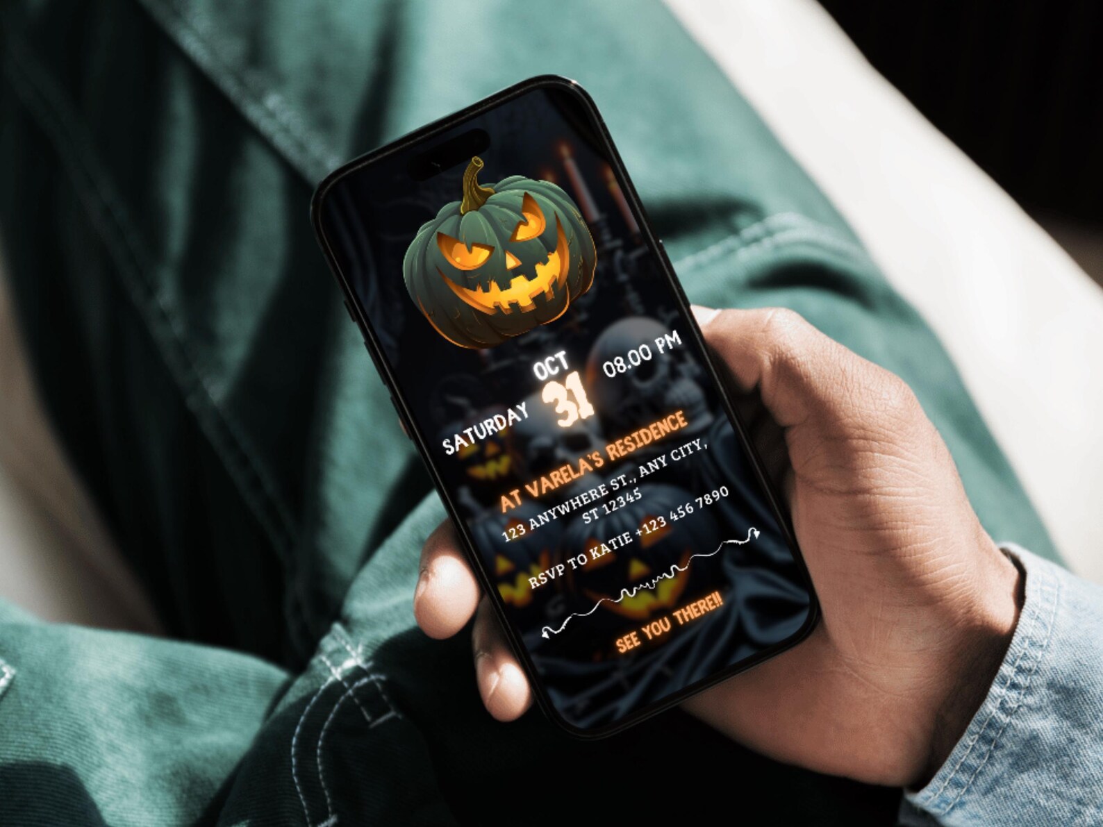 Digital Halloween Party Invitation Animated Halloween Costume Party ...