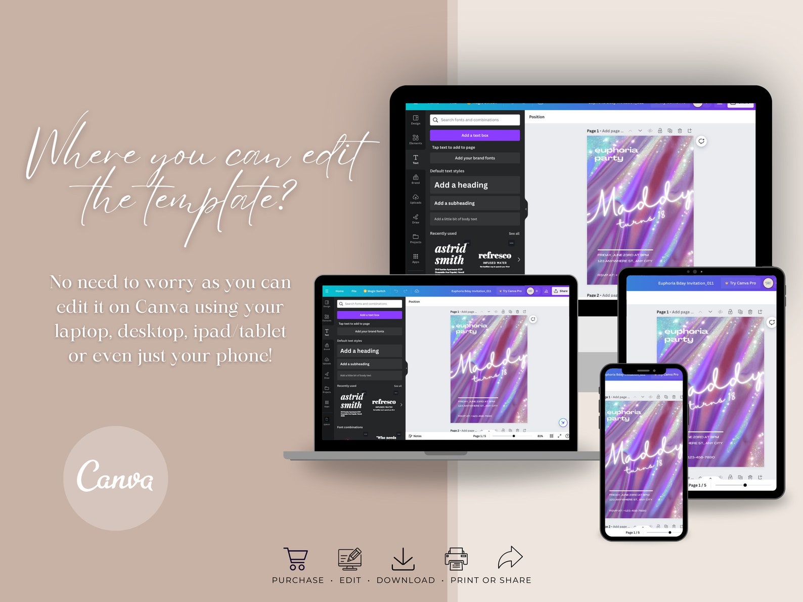 Euphoria Invitation for Euphoria Birthday Party Invite for Euphoria ...