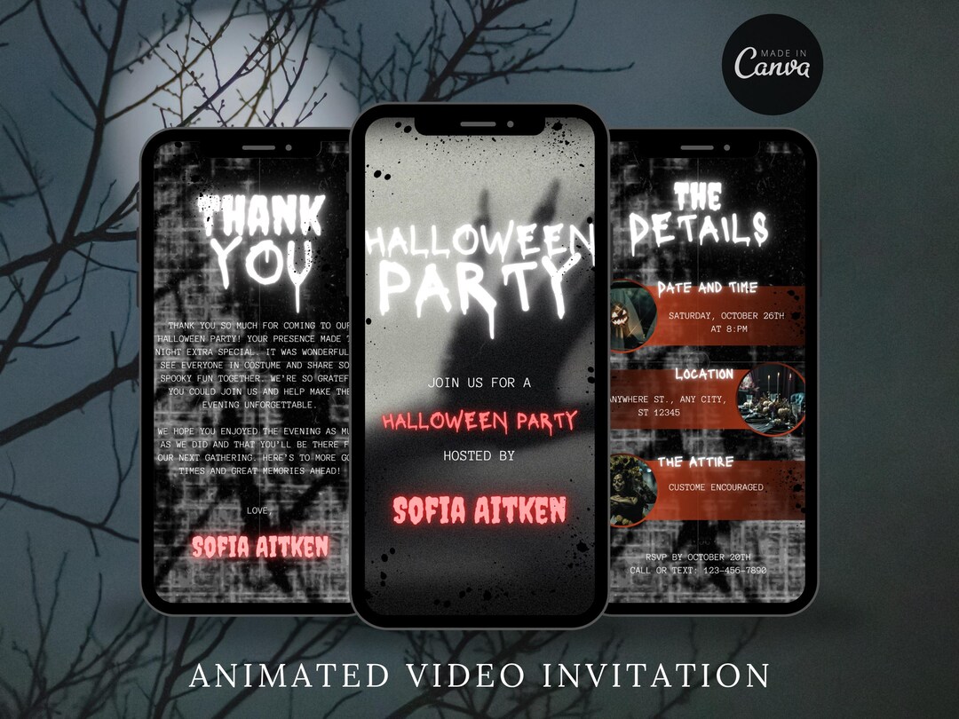 Digital Halloween Party Invitation for Adults Halloween Costume Party ...
