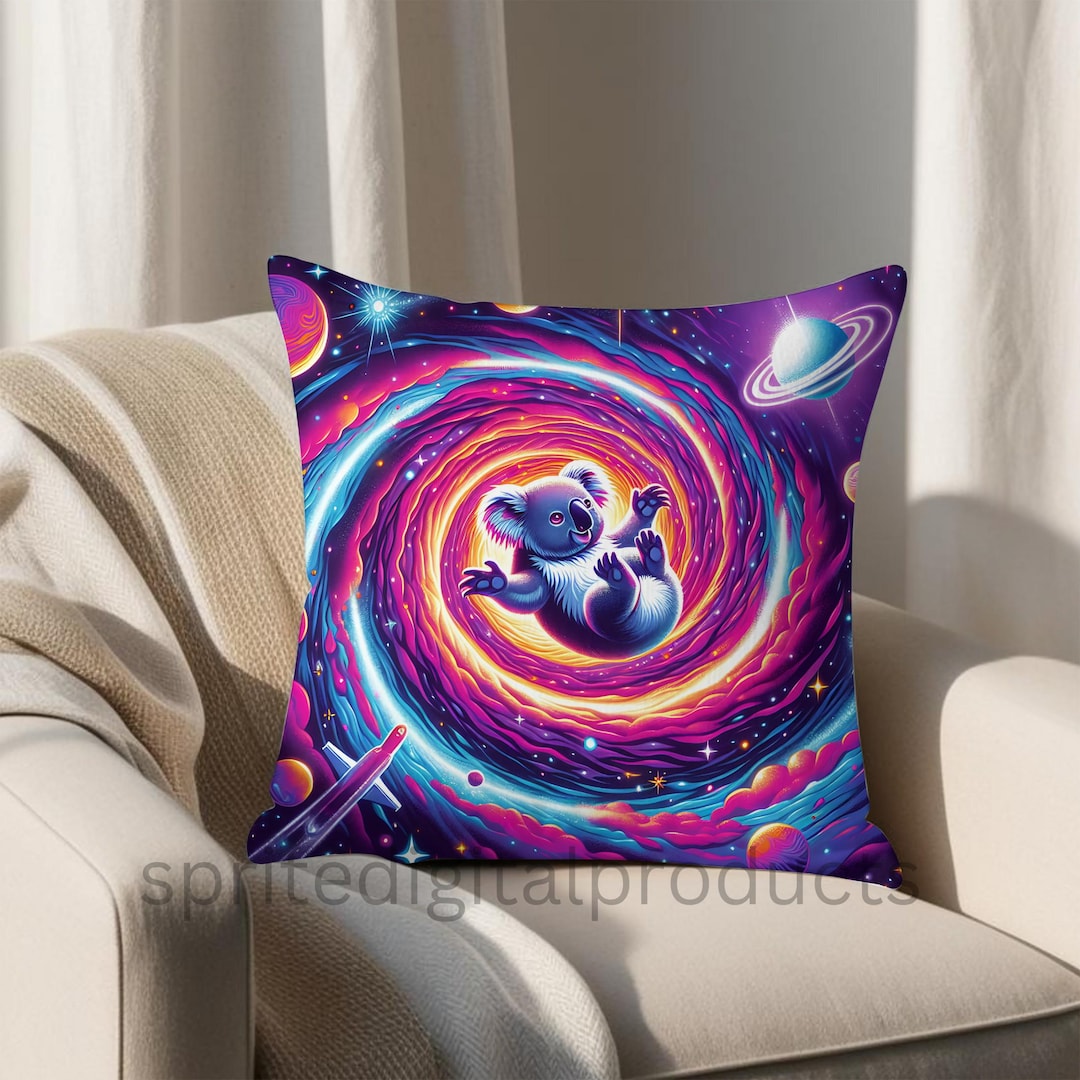 Psychedelic Koala in Space Png , Sublimation Designs , Pillow Design ...