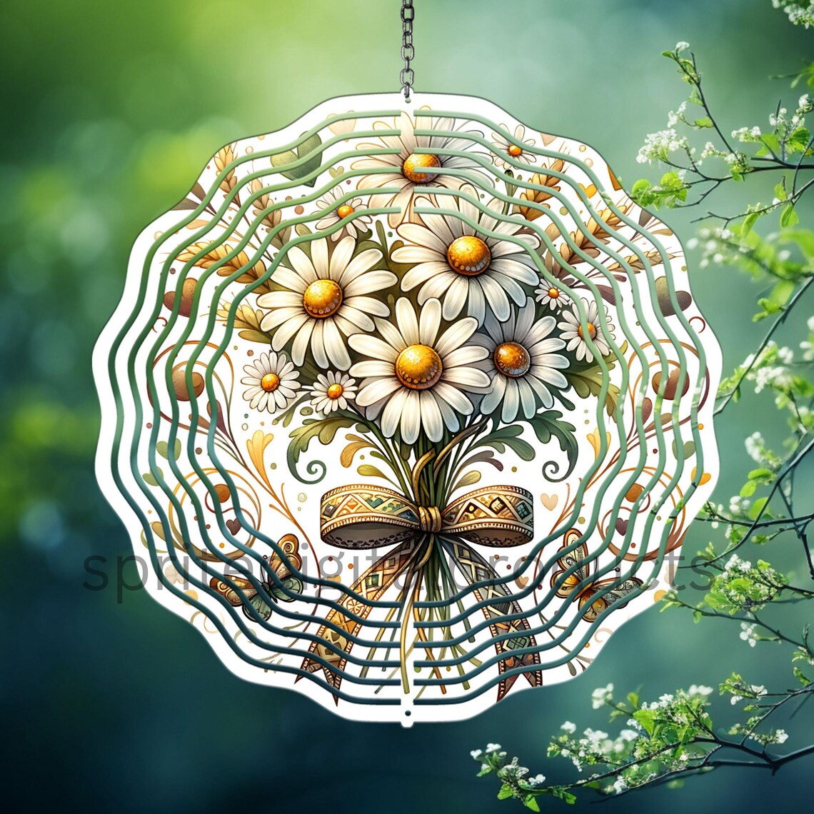 Daisy Wind Spinner Png , 4 Wind Spinner Sublimation Design , Garden ...