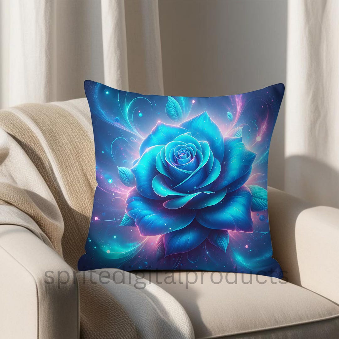 Blue Rose Png , Pillow Design Png , Instant Download , Mystical Floral ...