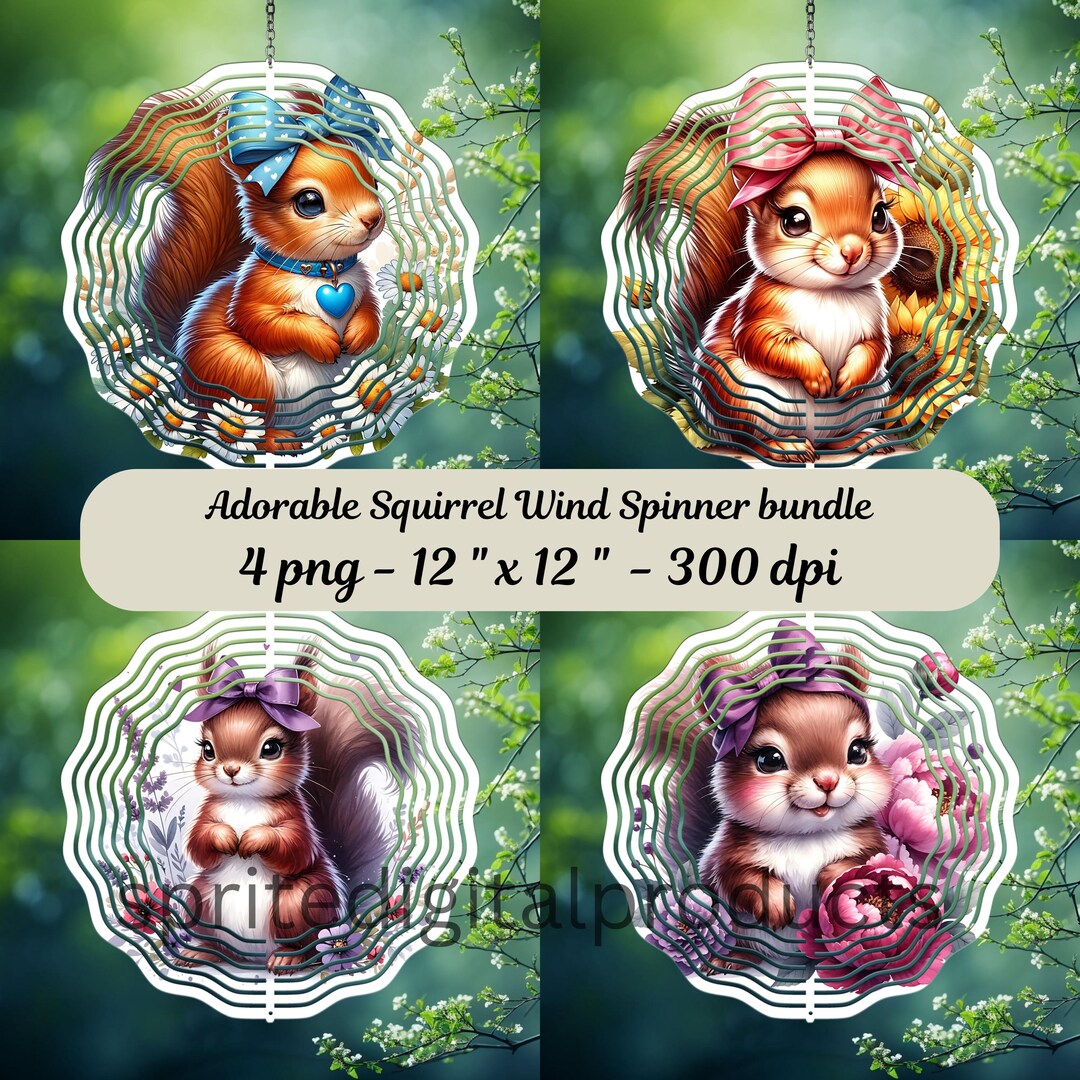 Adorable Squirrel Wind Spinner Png , 4 Wind Spinner Sublimation Design ...