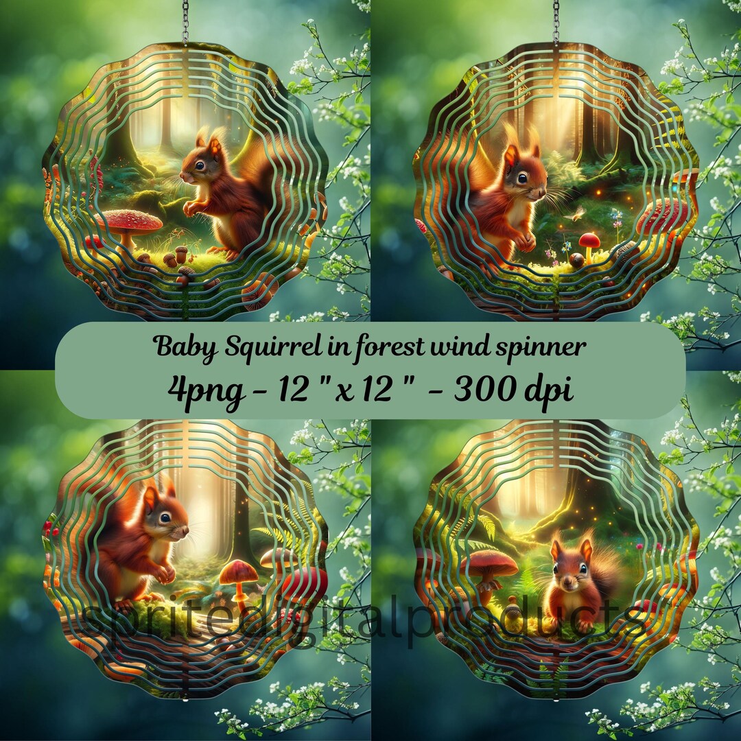 Baby Squirrel Wind Spinner Png , 4 Wind Spinner Sublimation Design ...