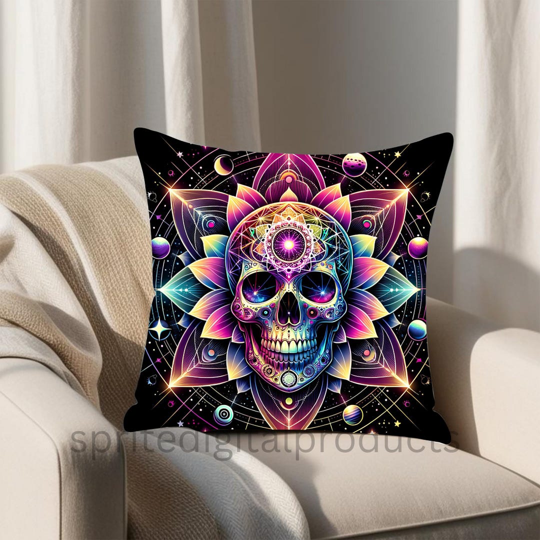 Celestial Skull Png , Sublimation Designs , Pillow Design Png , Instant ...