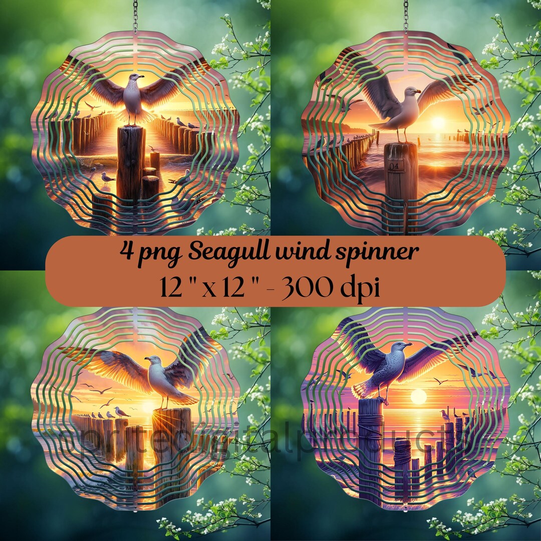 Seagull Wind Spinner Png , 4 Wind Spinner Sublimation Design , Garden ...
