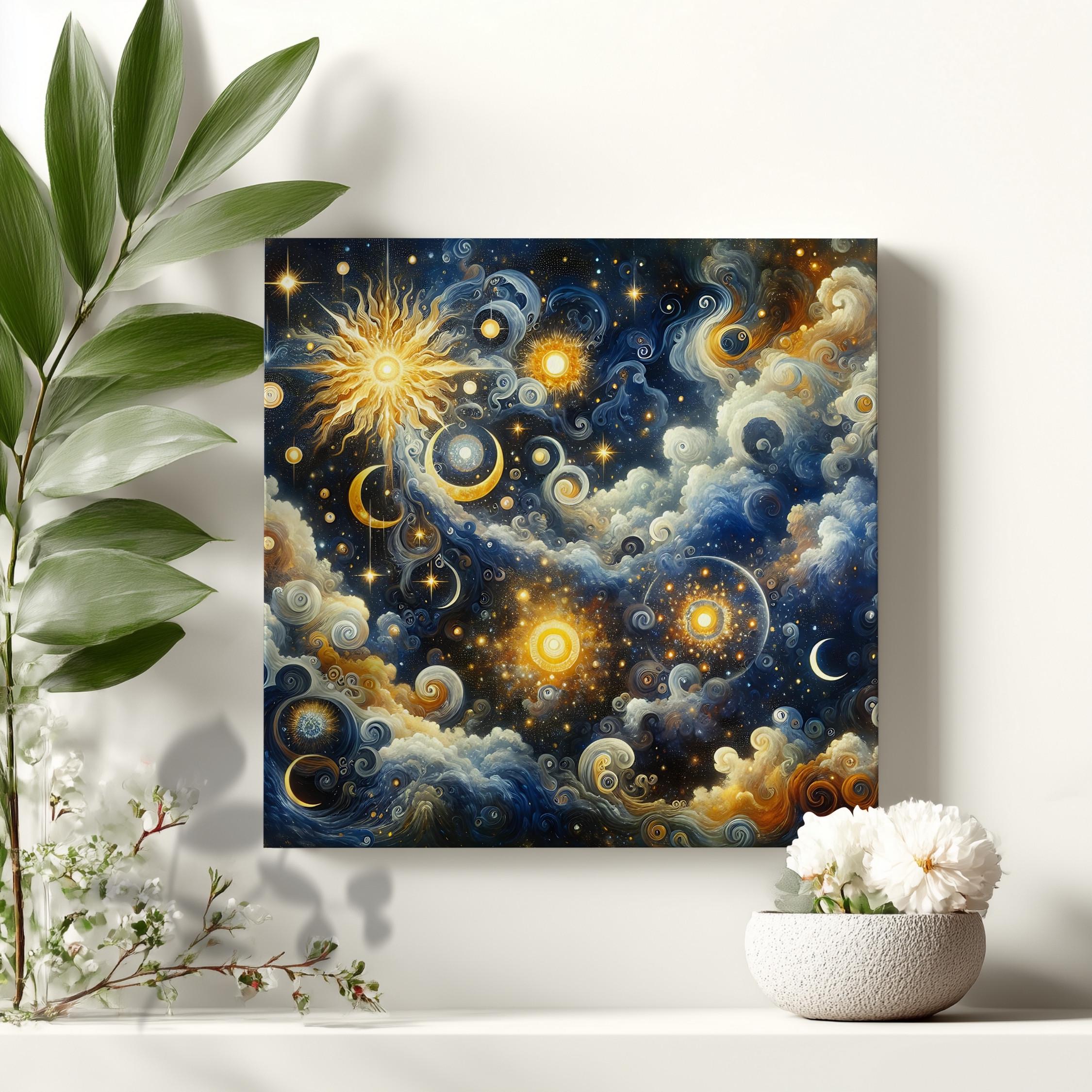 Celestial Cosmic Night Sky Png , Sublimation Designs , Pillow Design ...
