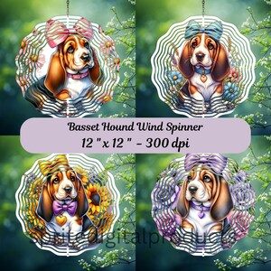 Basset Hound Wind Spinner Png , 4 Wind Spinner Sublimation Design ...