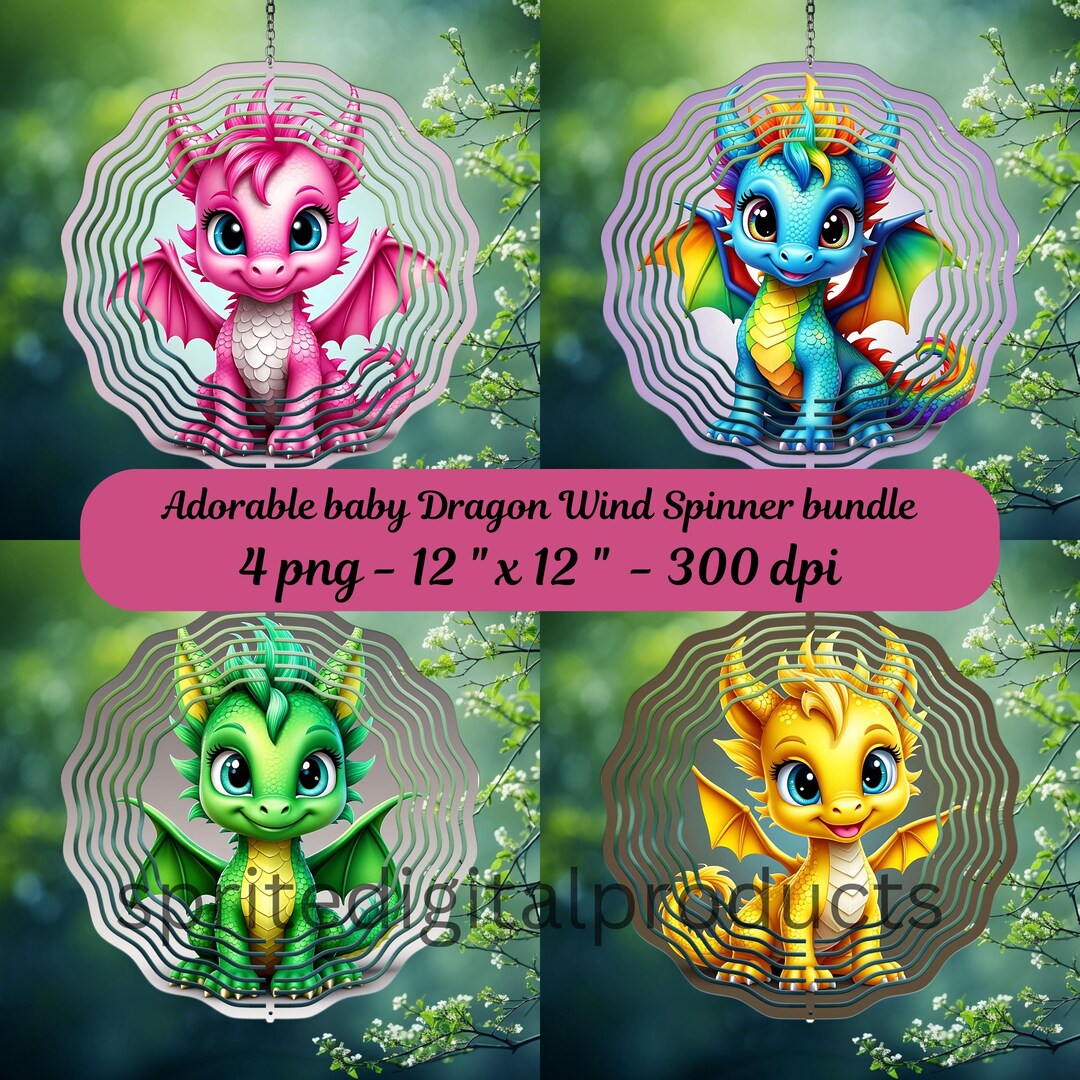 Adorable Baby Dragon Spinner Png , 4 Wind Spinner Sublimation Design ...