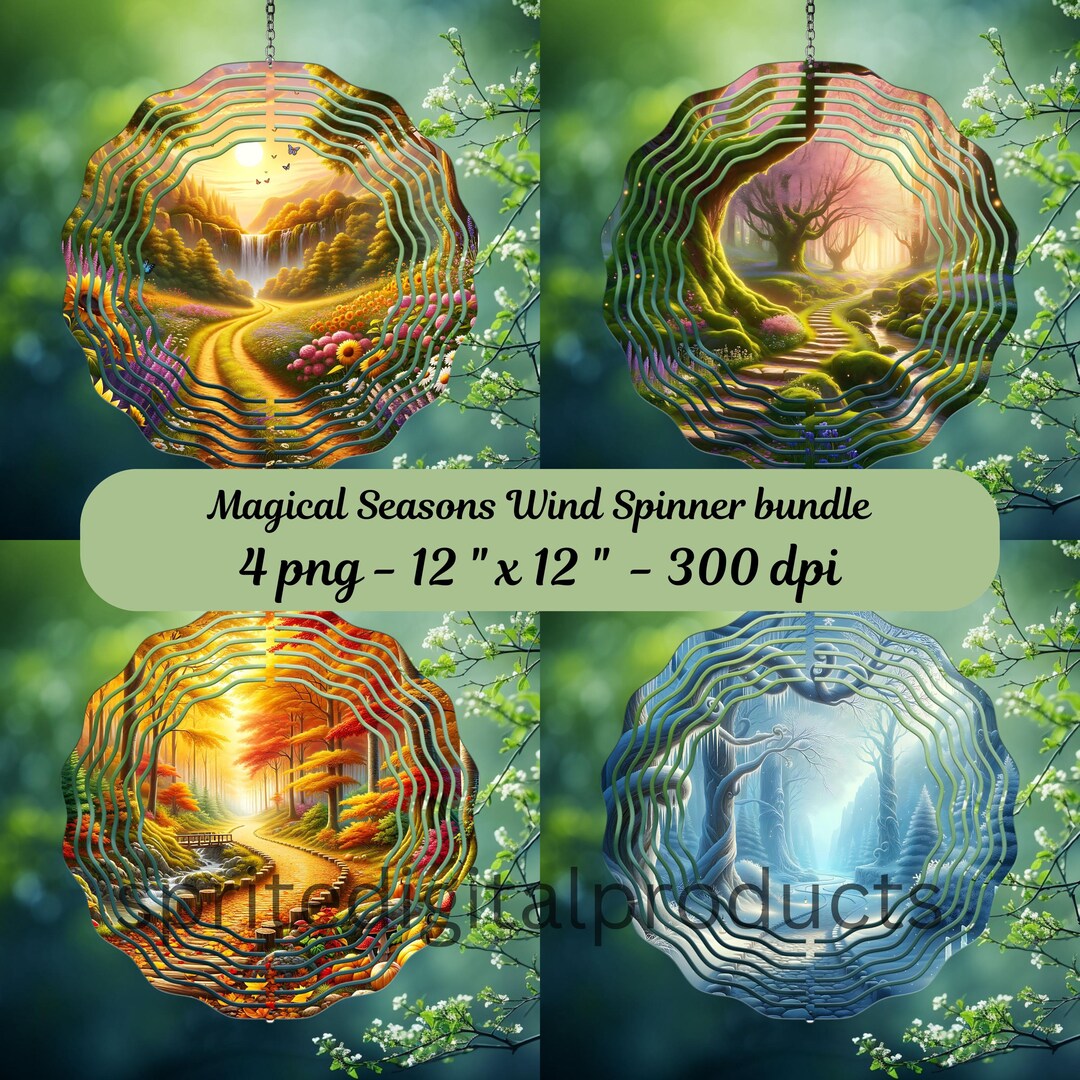Magical Seasons Wind Spinner Png , 4 Wind Spinner Sublimation Design ...